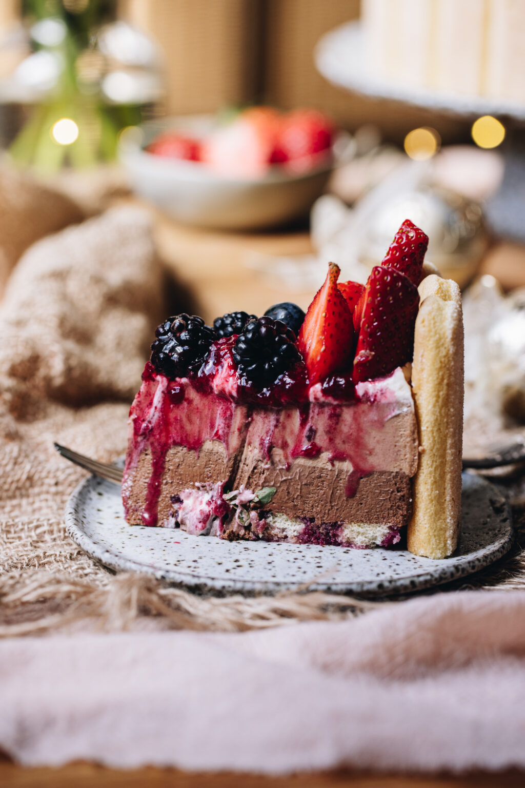 Chocolate Charlotte Cake (No-bake)